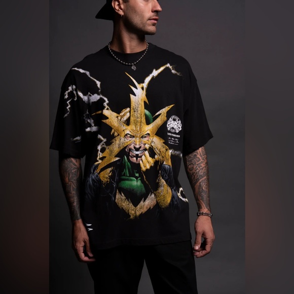 Darc Sport | Shirts | Soldout Electro Side By Side Oversized Tee In Black | Poshmark